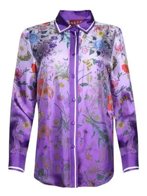 Gucci Printed Silk Shirt - Purple
