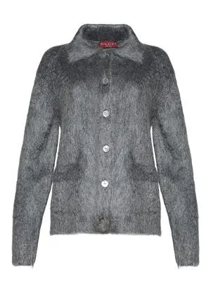 Gucci Brushed Extra Fine Wool Cardigan - Grey