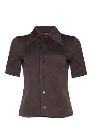 Gucci Jersey Shirt With Embroidery - Brown