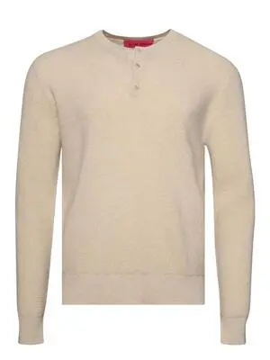 THE ELDER STATESMAN Waffle Thermal Henley - Natural