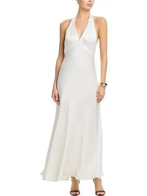 Bardot Thena Halter Neck Maxi Dress - Ivory