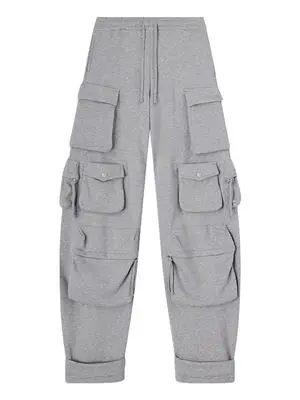 Attico Fern Cotton Cargo Pants - Grey Melange