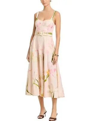 Cara Cara Calypso Linen Midi Dress - Lillian Blush