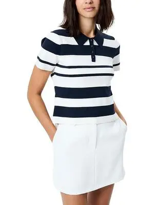 French Connection Maxime Knit Stripe Top - Summer White/marine