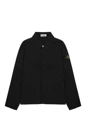 Stone Island Jacket With Logo Patch - Black