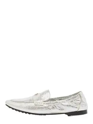 Tory Burch Leather Ballet Loafers - Metallic