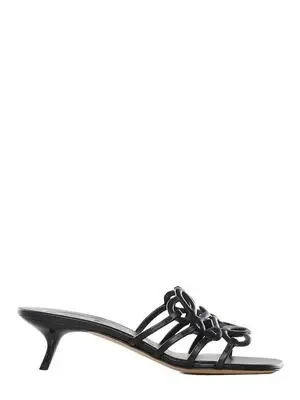 Loewe Anagram Knotted Heeled Sandals - Black