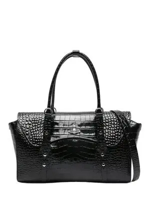VIVIENNE WESTWOOD Croc-effect Orb Tote - Black