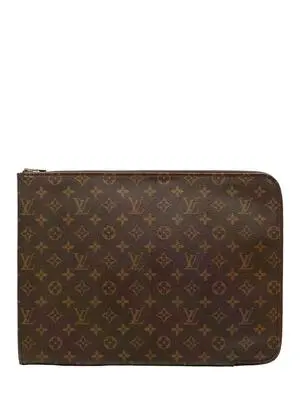 LOUIS VUITTON 1988 Monogram Poche Documents Portfolio - Brown