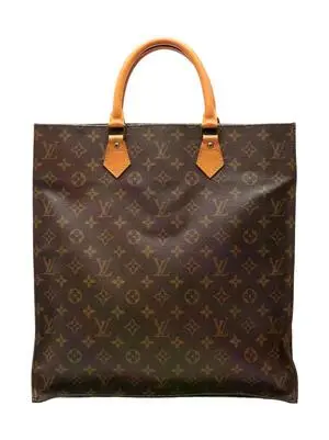 LOUIS VUITTON 1988 Monogram Sac Plat Tote Bag - Brown
