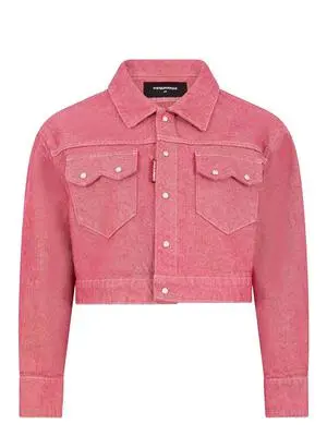 Dsquared2 Boxy Denim Oxford Jacket - Pink