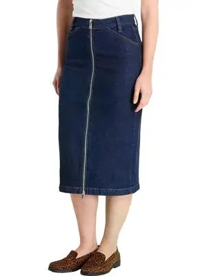 Calvin Klein Denim Zip-fastening Midi Skirt - Blue