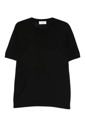LARDINI Crew Neck Short-sleeve Knitwear - Black