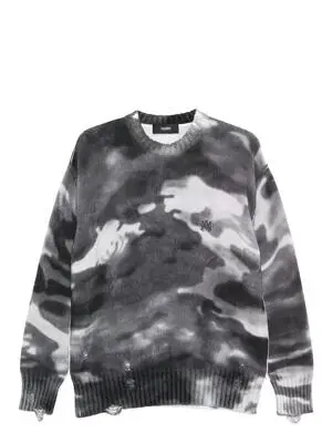 Amiri Camouflage Distressed Sweater - Grey