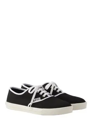 Prada Drill Fabric Laced Sneakers Black