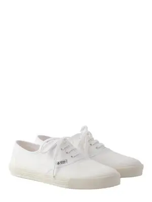Prada Drill Fabric Laced Sneakers White