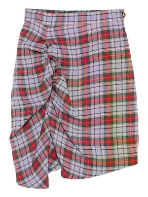 VIVIENNE WESTWOOD Mini Tartan Wrap Skirt - Purple