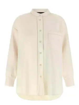 Fabiana Filippi Mandarin Collar Scuba Shirt - Neutrals