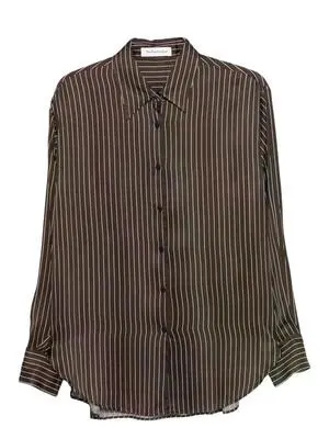 THE FRANKIE SHOP Peri Striped Shirt - Brown