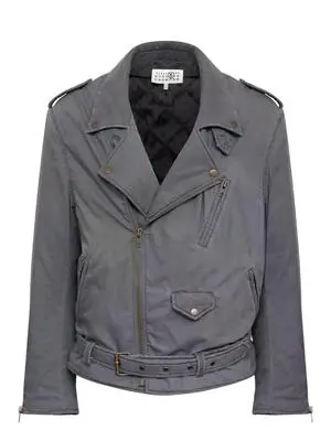 MAISON MARGIELA Belted Zip-up Biker Jacket - Grey