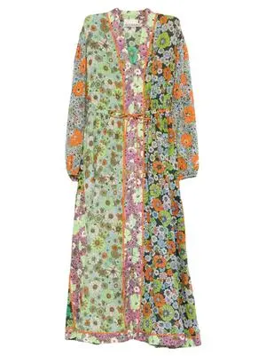 ALEMAIS Floral Print Belted Dress - Green