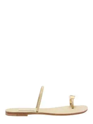 Casadei Glitter-embellished Flat Sandals - Gold