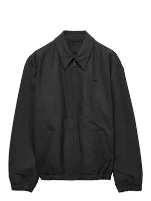 Prada Wool Blouson Jacket Anthracite Gray