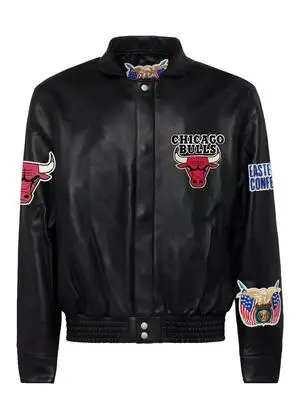 JEFF HAMILTON Leather Bomber Jacket - Black