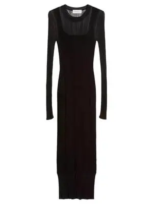 Sportmax Spxcaro Ribbed Knit Midi Dress - Black