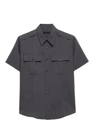 Prada Short-sleeved Technical Fabric Shirt Grey