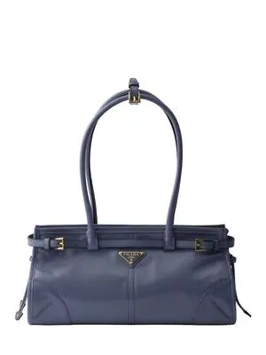 Prada Bonnie Medium Leather Handbag - Blue