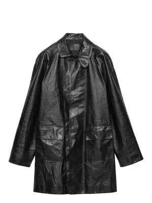 Prada Leather Coat - Black