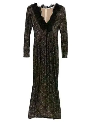 Alessandra Rich Lace Maxi Dress - Black