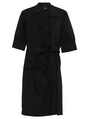 Pinko Knotted Wrap Midi Dress - Black