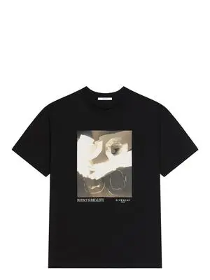 Givenchy T-shirt In Cotton With Surrealism Print - Black