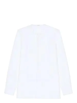 Givenchy Collarless Tuxedo Shirt In Poplin - White