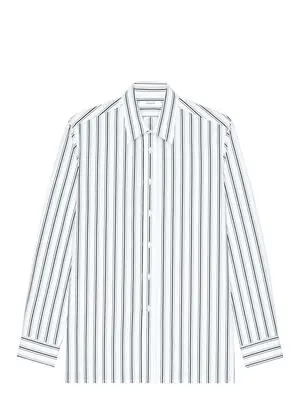 Givenchy Striped Shirt In Poplin With Surrealism Print - White/black
