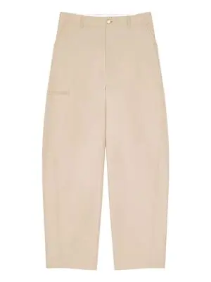 Givenchy Couture Seam Cotton Trousers With Paris Patch - Beige