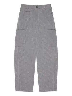 Givenchy Couture Seam Cargo Trousers In Herringbone Denim - Grey
