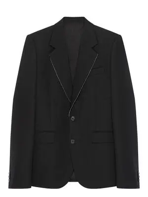 Givenchy Single-breasted Fitted Jacket In Wool - Black