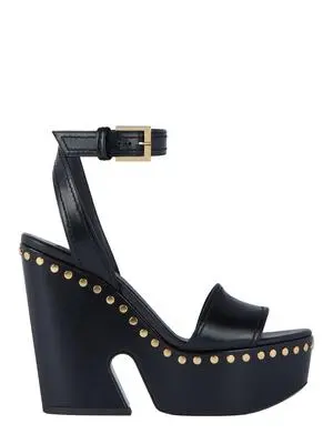 Givenchy Clog Platform Sandals With Studs - Black