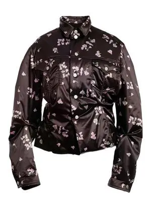Natasha Zinko Floral-print Buttoned Jacket - Black