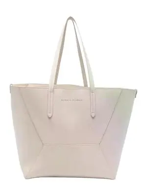 Brunello Cucinelli Geometric Leather Tote - Neutrals