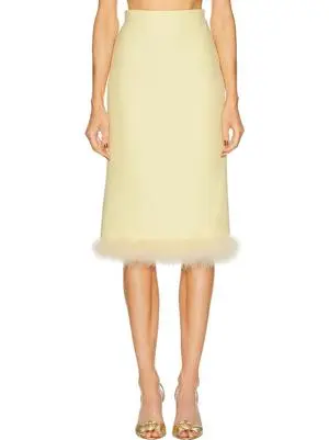 Valentino Garavani Feather-trim Twill Skirt - Poussin
