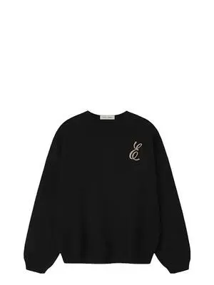Fear Of God Essentials Embroidered Waffle Crewneck Sweatshirt - Vintage Black