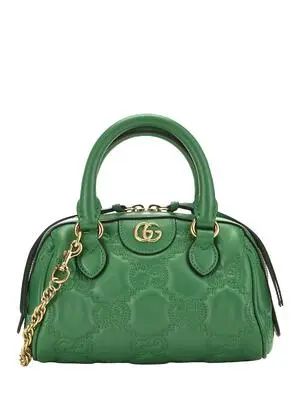 Gucci Leather Gg Marmont Matelassé Bowler Bag - Green
