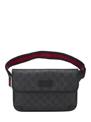 Gucci Gg Supreme Web Belt Bag - Black