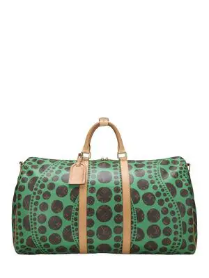 LOUIS VUITTON Yayoi Kusama X Infinity Dots Keepall Bandouliere 55 - Green