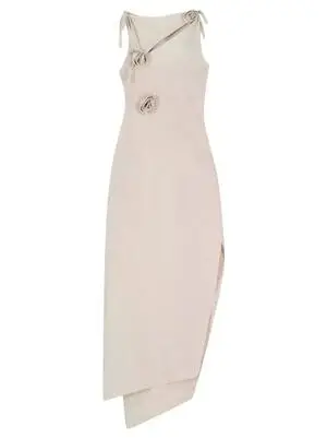 Coperni Rosette Knot Maxi Gown - Neutrals