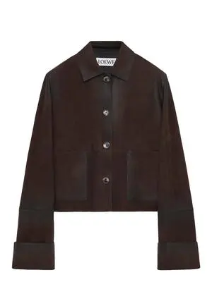 Loewe Lambskin Turn-up Jacket - Brown
